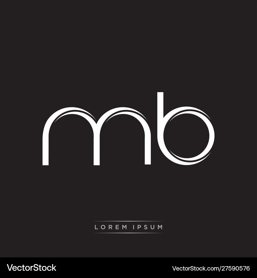 Mb initial letter split lowercase logo modern Vector Image