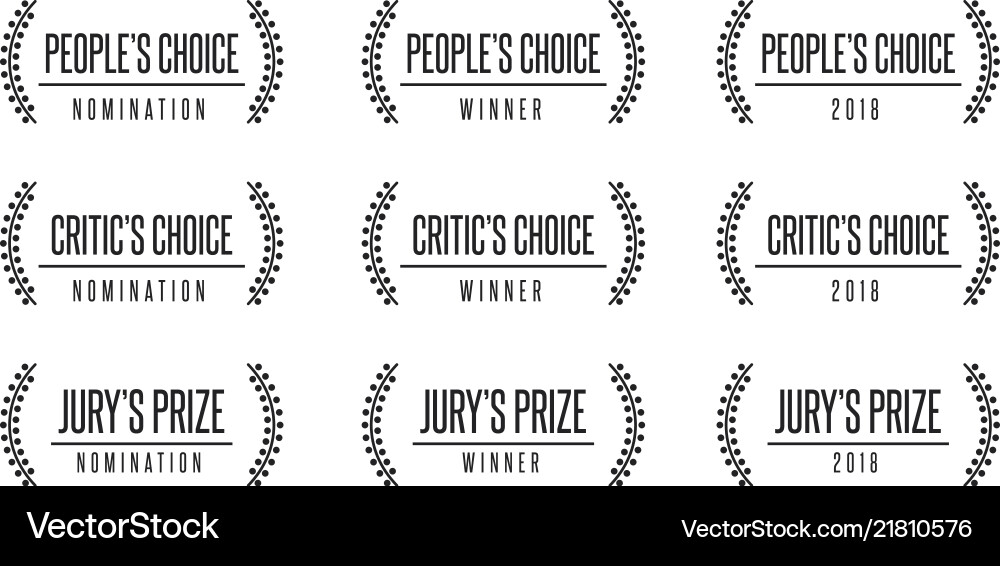 Movie award nomination winner icon set Royalty Free Vector