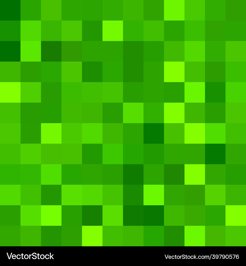 Pixel grass texture background green retro square Vector Image