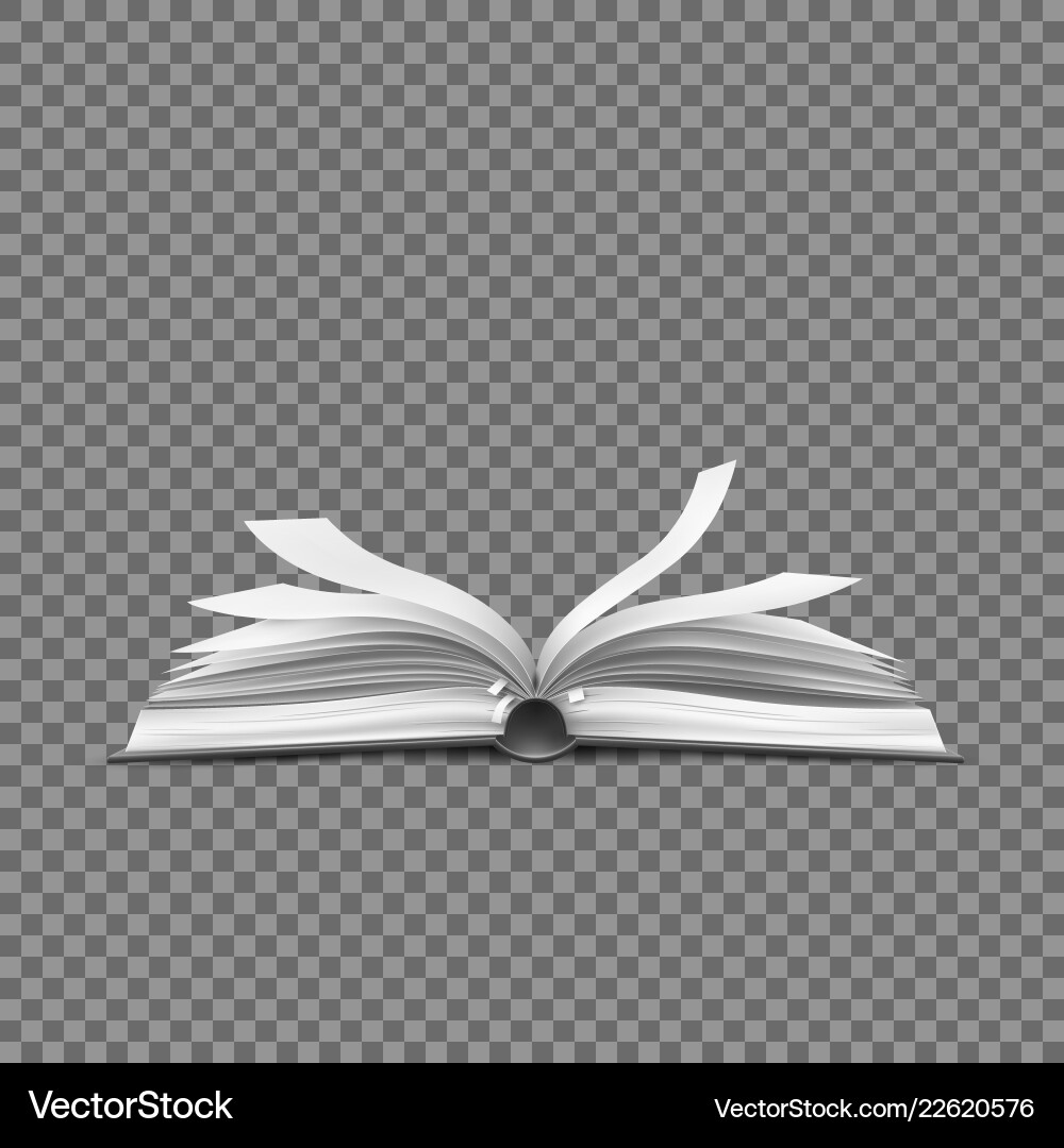 Realistic open book with fluttering pages Vector Image