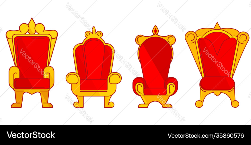 Set different royal thrones Royalty Free Vector Image