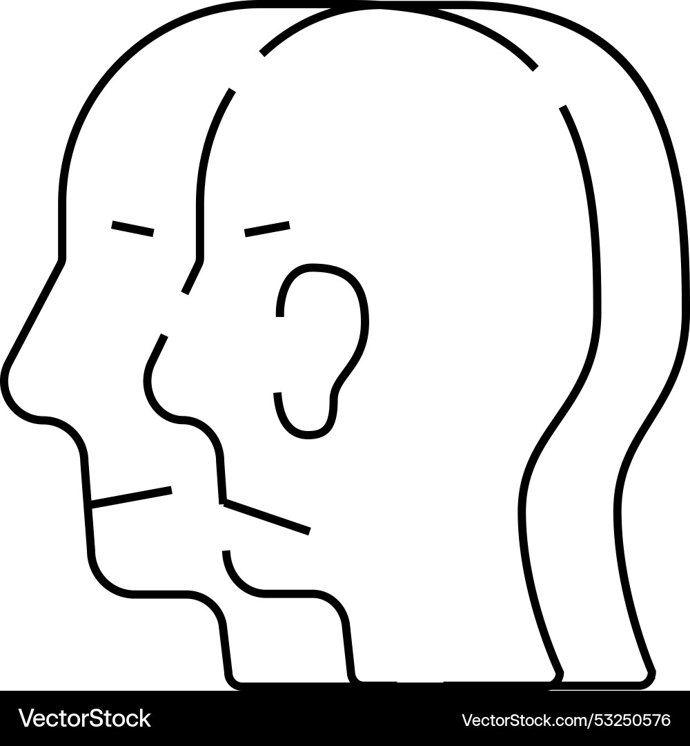 Split personality line icon Royalty Free Vector Image