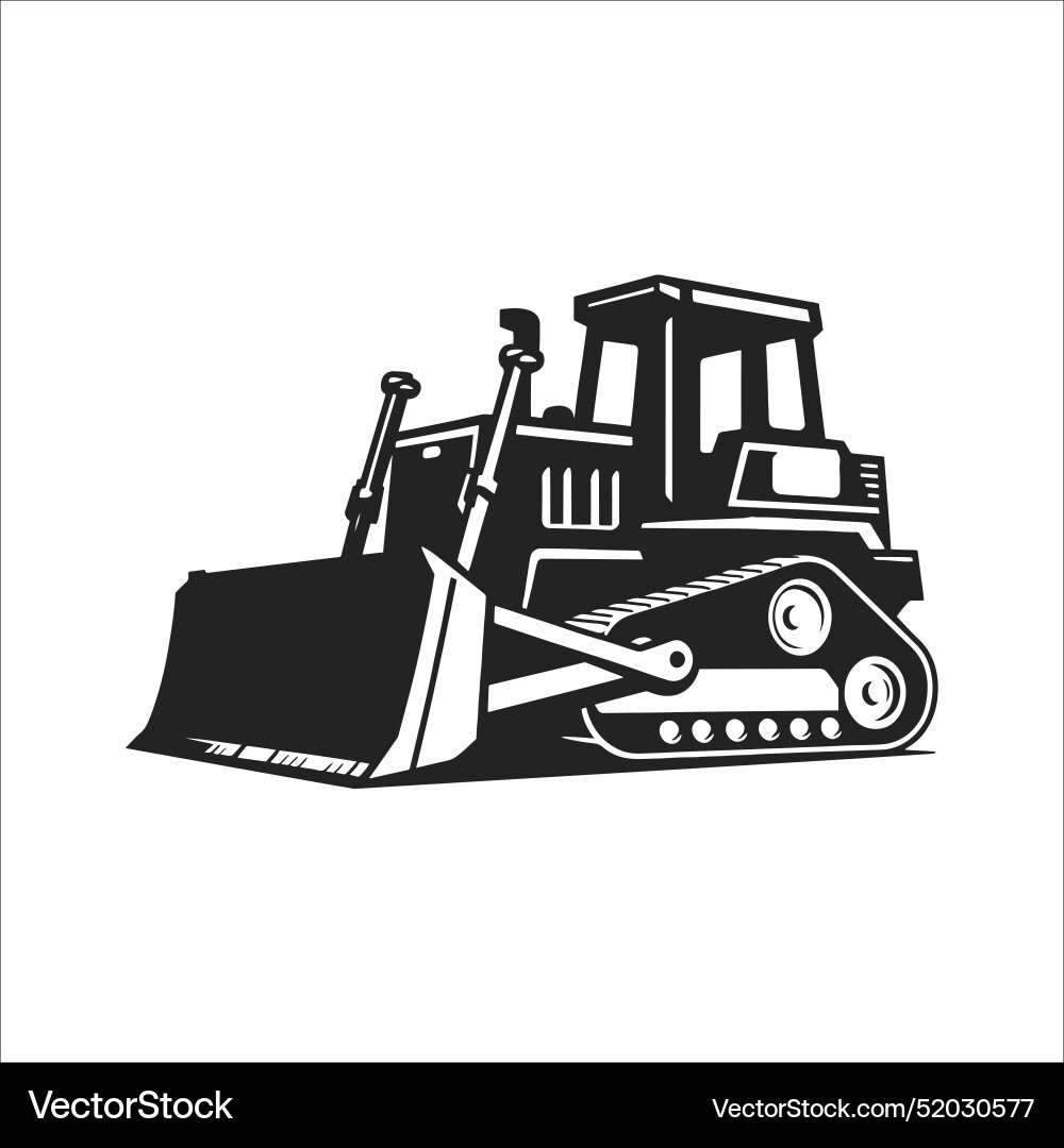 Bulldozer flat icon Royalty Free Vector Image - VectorStock