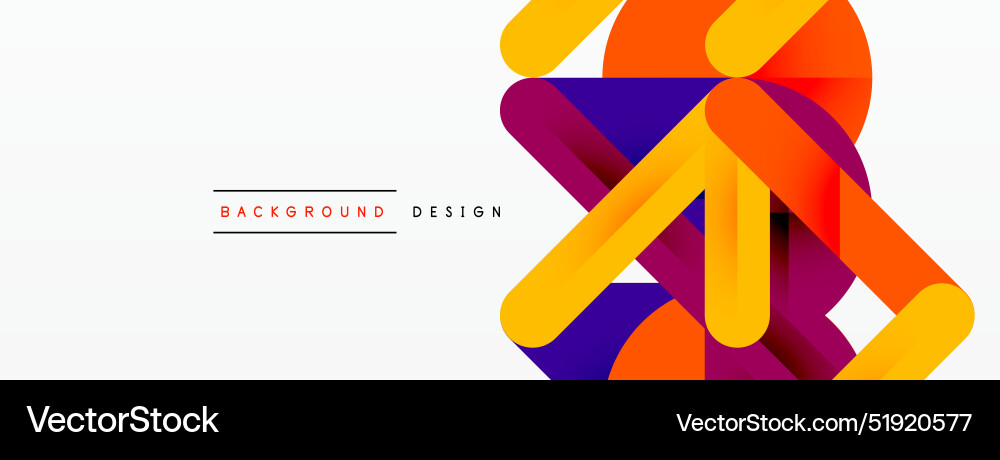 Colorful lines with shadows geometric background Vector Image