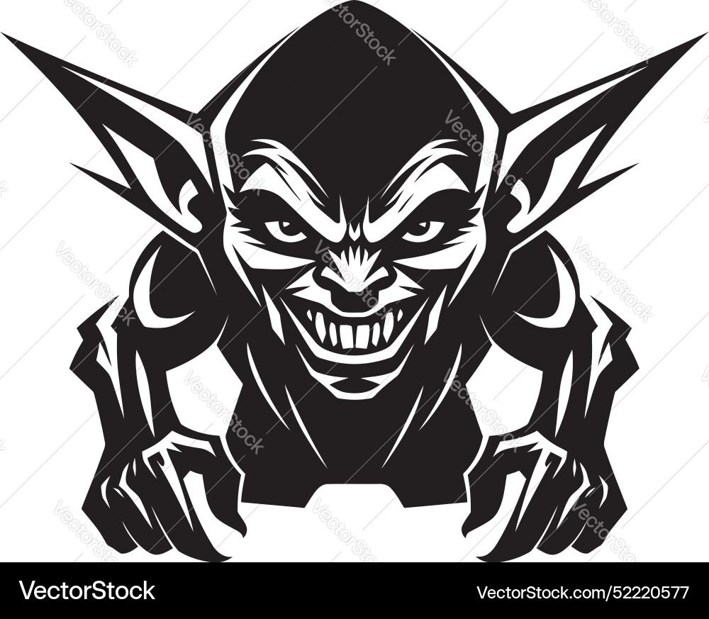 Diabolic doppelganger cartoon goblin logo Vector Image
