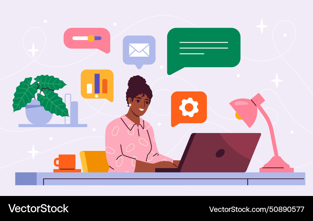 Digital multitasking concept Royalty Free Vector Image
