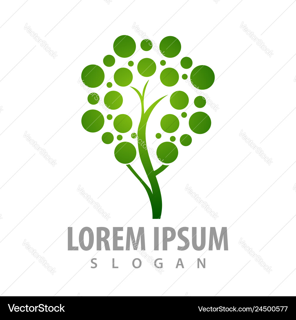 Dot leaf tree concept design symbol graphic Vector Image
