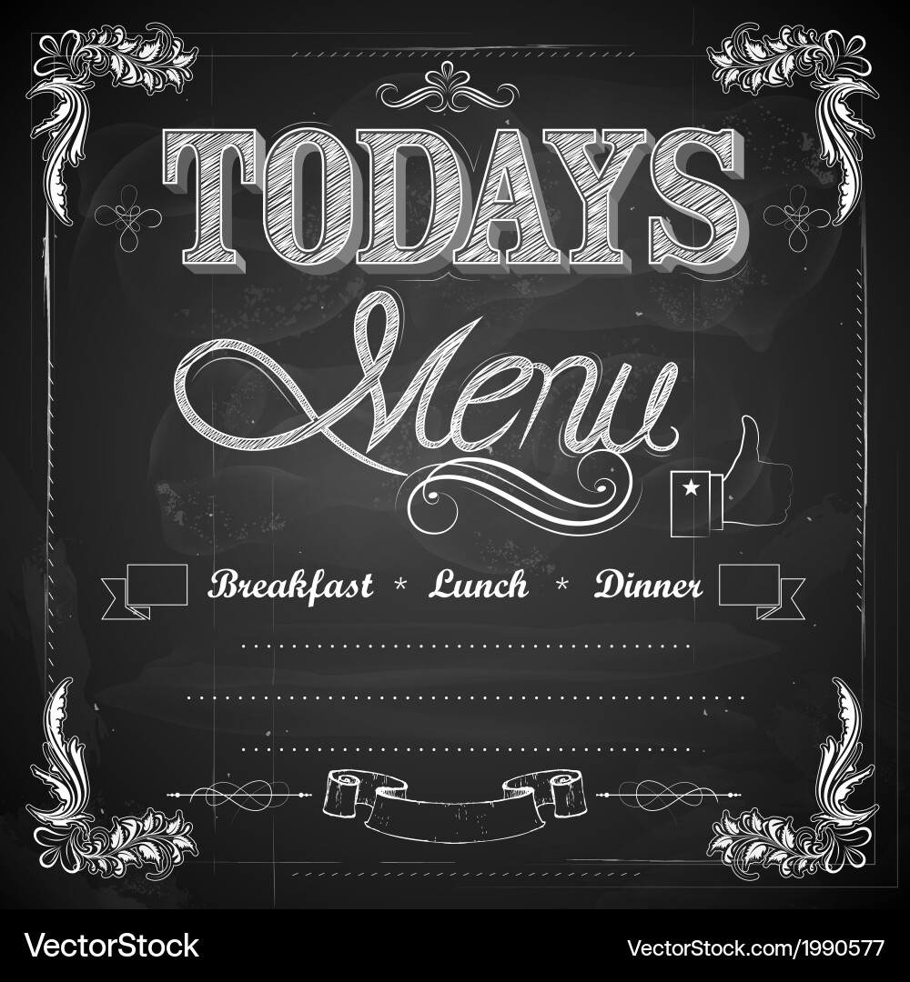 Menu written on chalkboard Royalty Free Vector Image