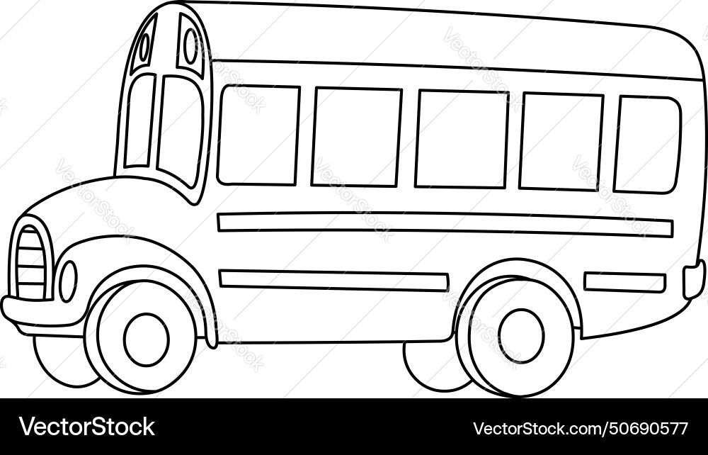 Outlined school bus Royalty Free Vector Image - VectorStock