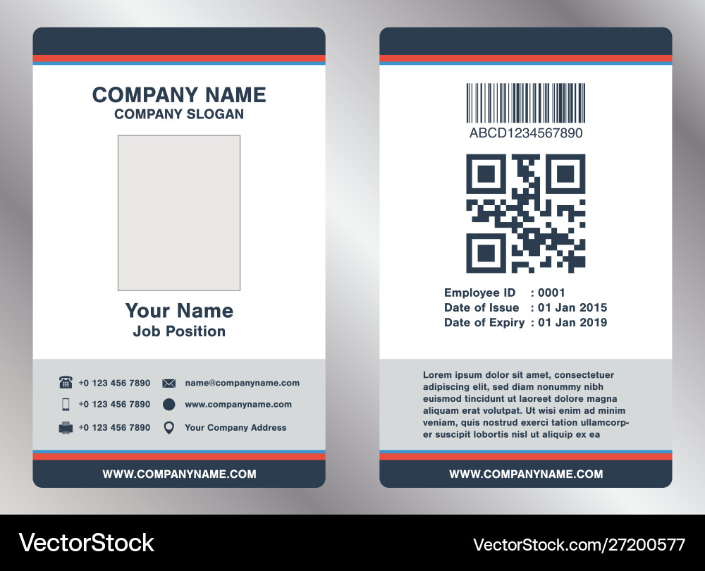 Simple employee business name card template Vector Image