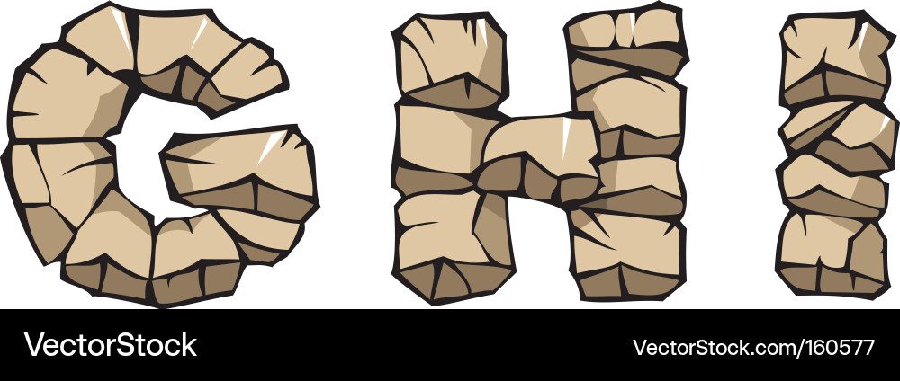 Stone alphabet ghi Royalty Free Vector Image - VectorStock