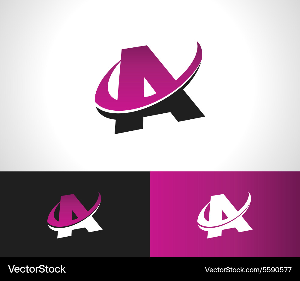 Swoosh alphabet icon Royalty Free Vector Image