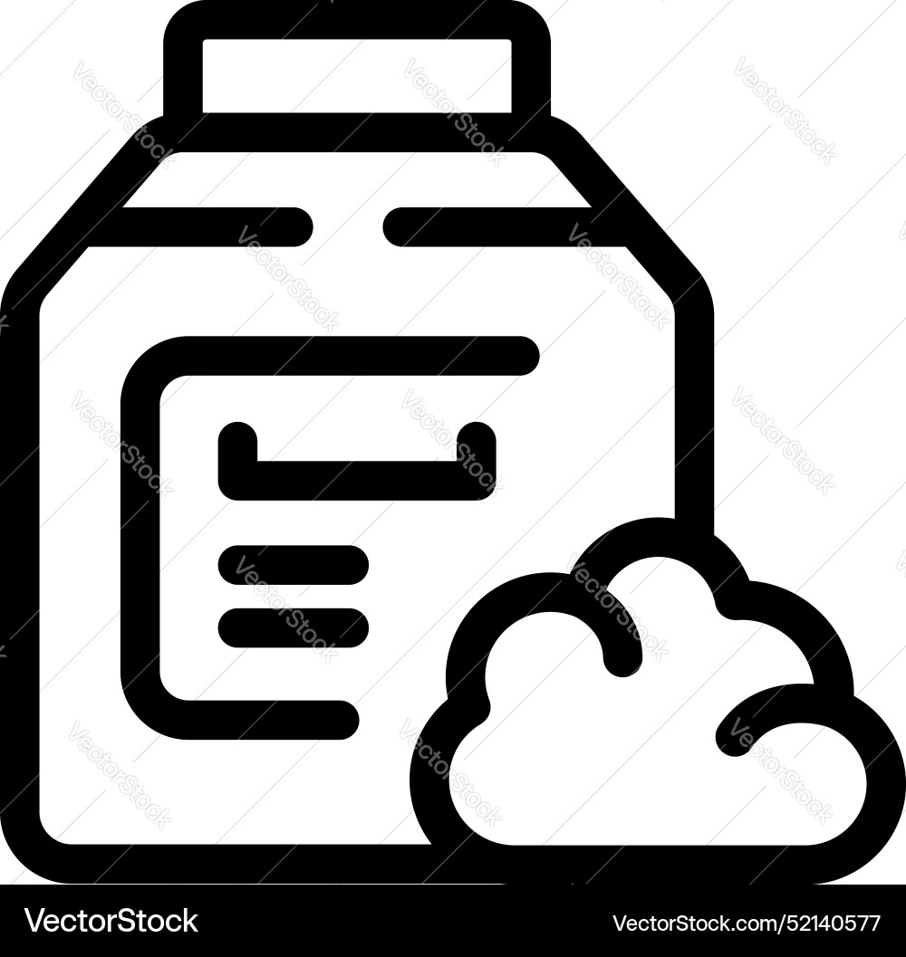 Whey protein container with scoop for muscle Vector Image