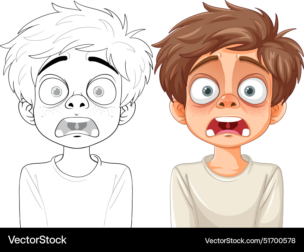 A boy with shocked facial expression Royalty Free Vector