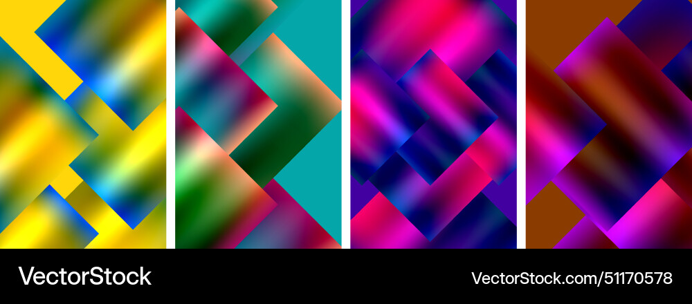 A set of four colorful abstract backgrounds Vector Image