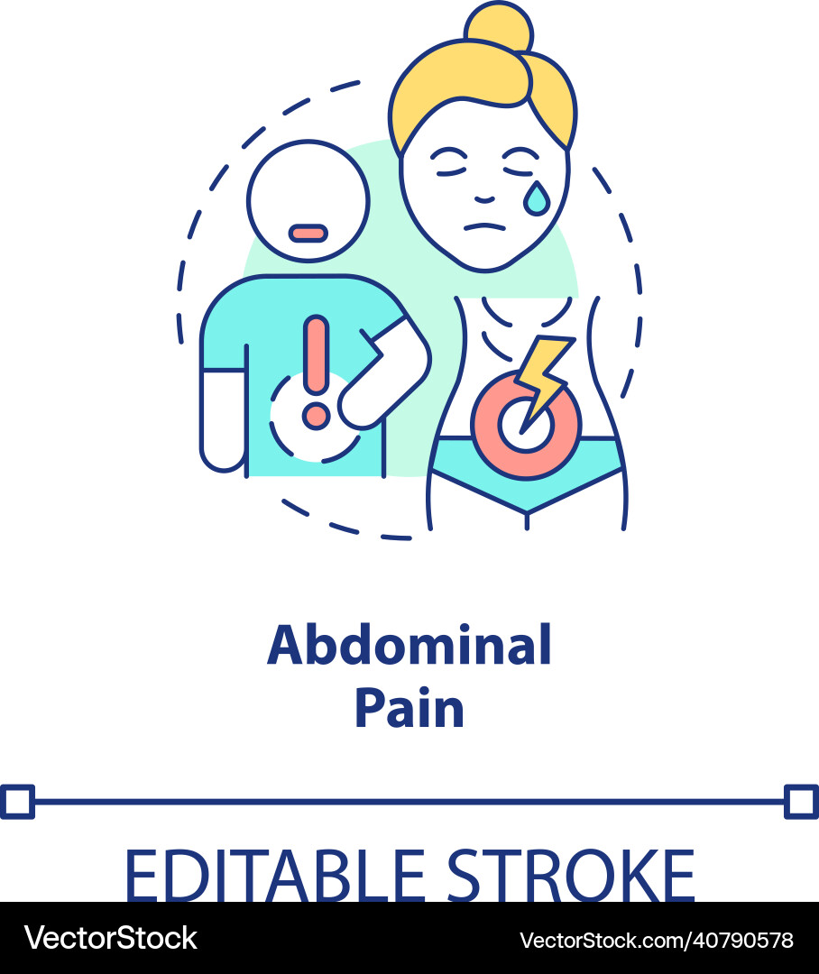 Abdominal pain concept icon Royalty Free Vector Image
