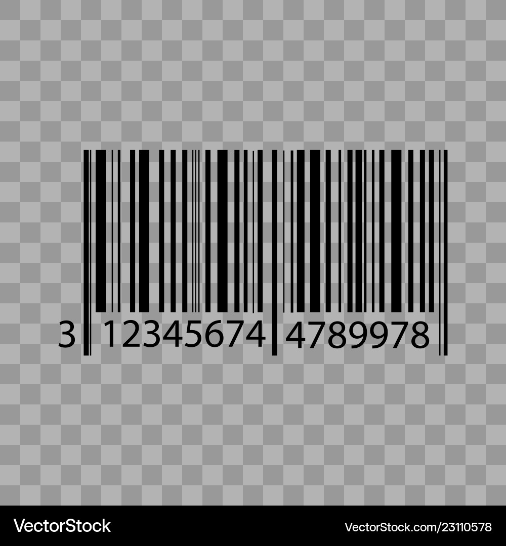 Barcode isolated on transparent background Vector Image