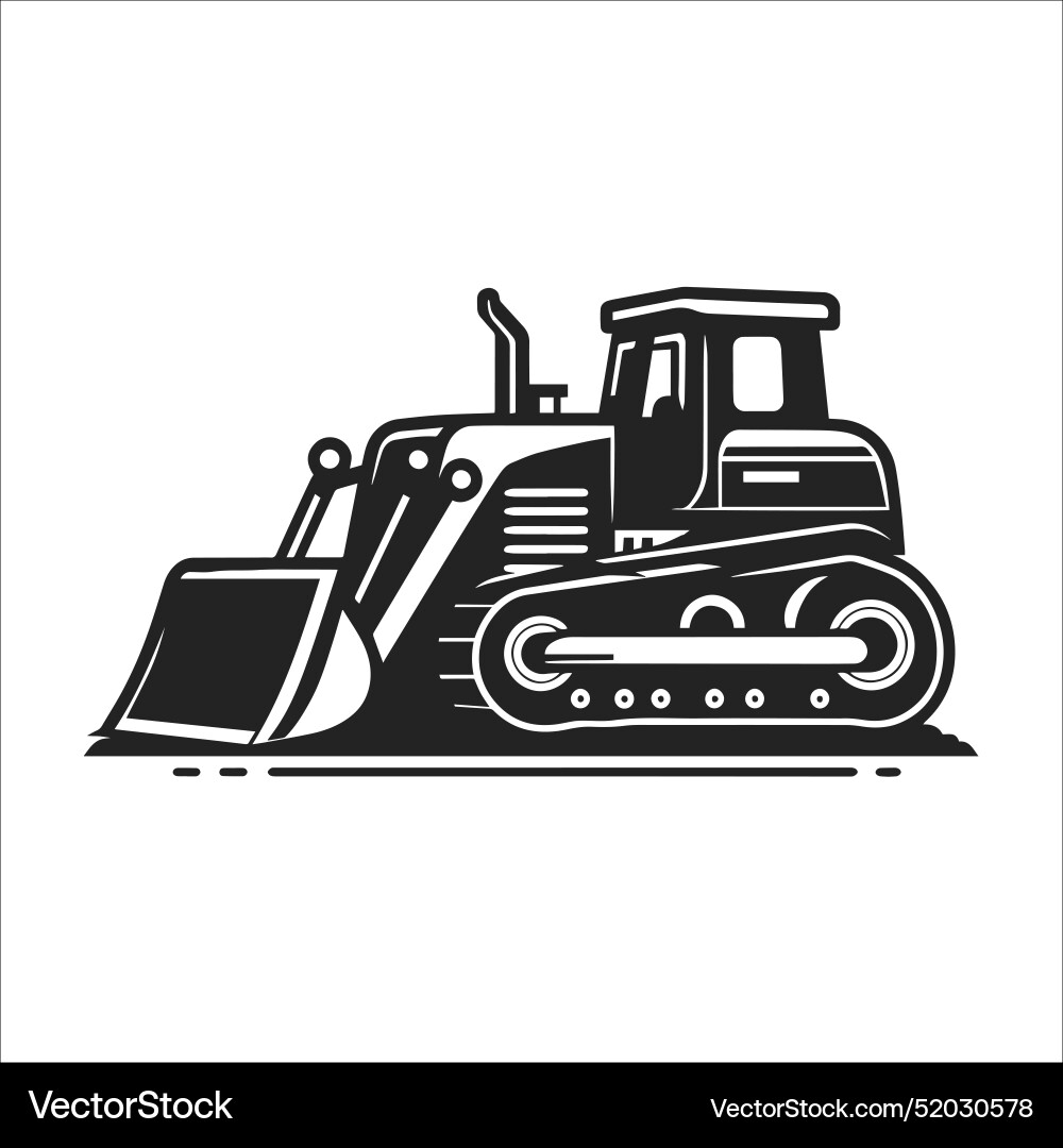 Bulldozer construction machine Royalty Free Vector Image