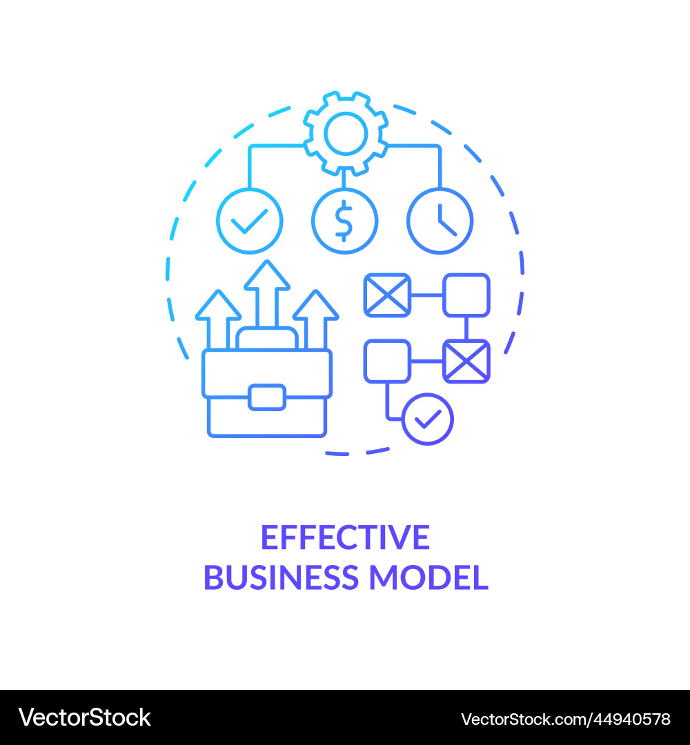 Effective business model blue gradient concept Vector Image