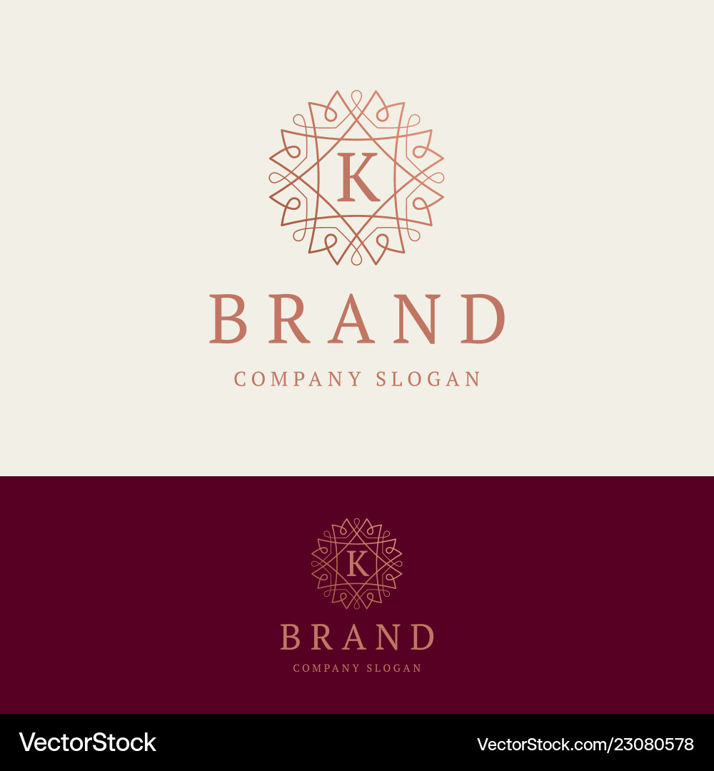 Elegant K Monogram Logo Royalty Free Vector Image