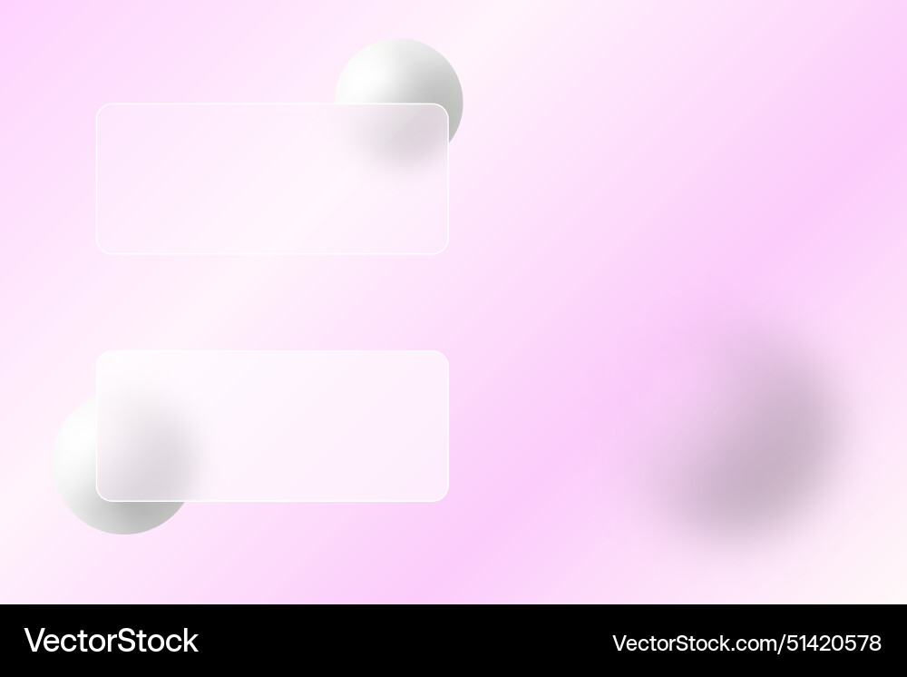 Glass morphism landing page two rectangular Vector Image