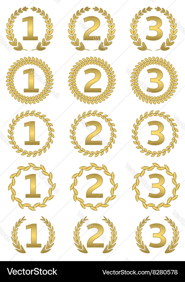 Golden award set Royalty Free Vector Image - VectorStock