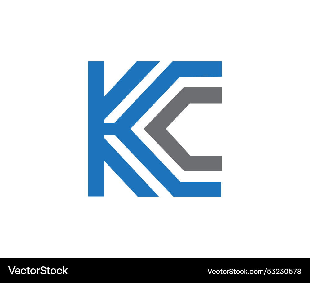 Initial kc letter logo design template Royalty Free Vector