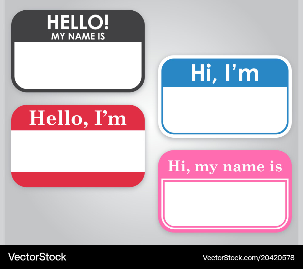 Name Tags - Employee Labels Royalty Free Vector Image