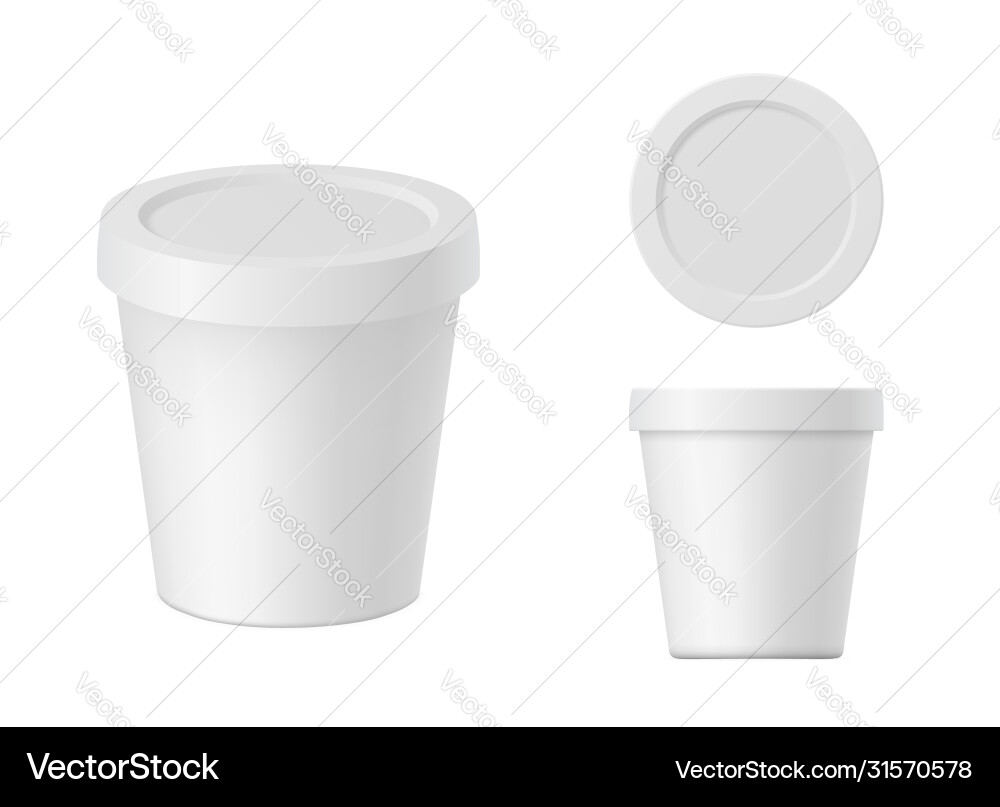 Realistic white cream container with cap Vector Image