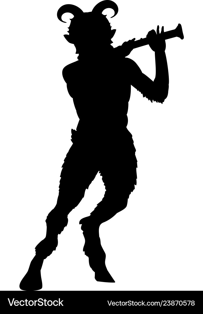 Satyr with Flute - Mythological Figure Royalty Free Vector