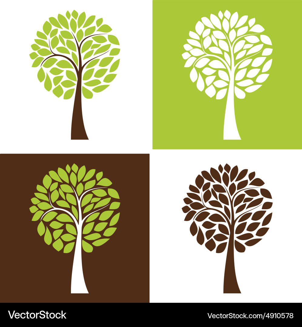 Simple tree set Royalty Free Vector Image - VectorStock