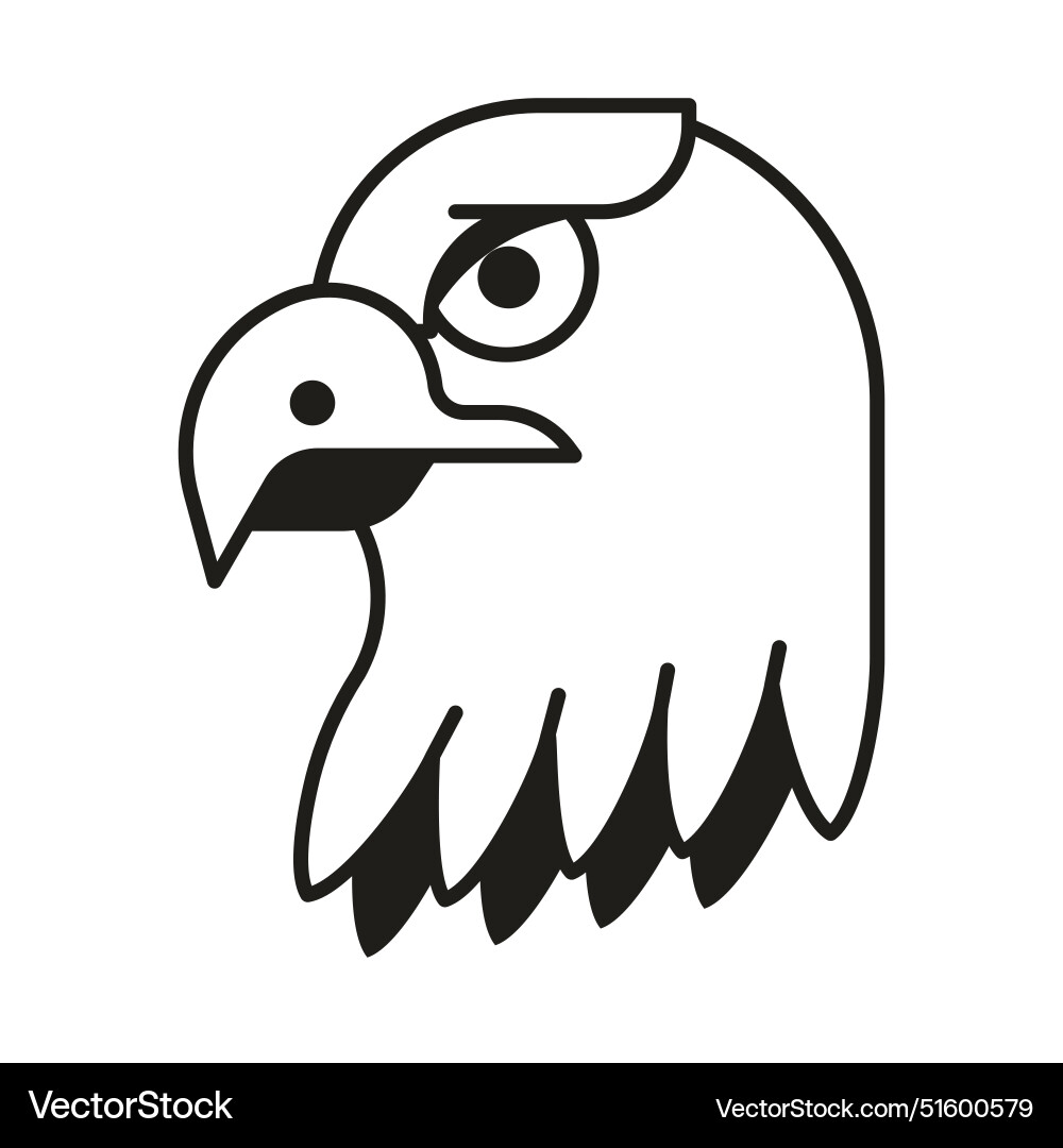American eagle head icon in line art design Vector Image