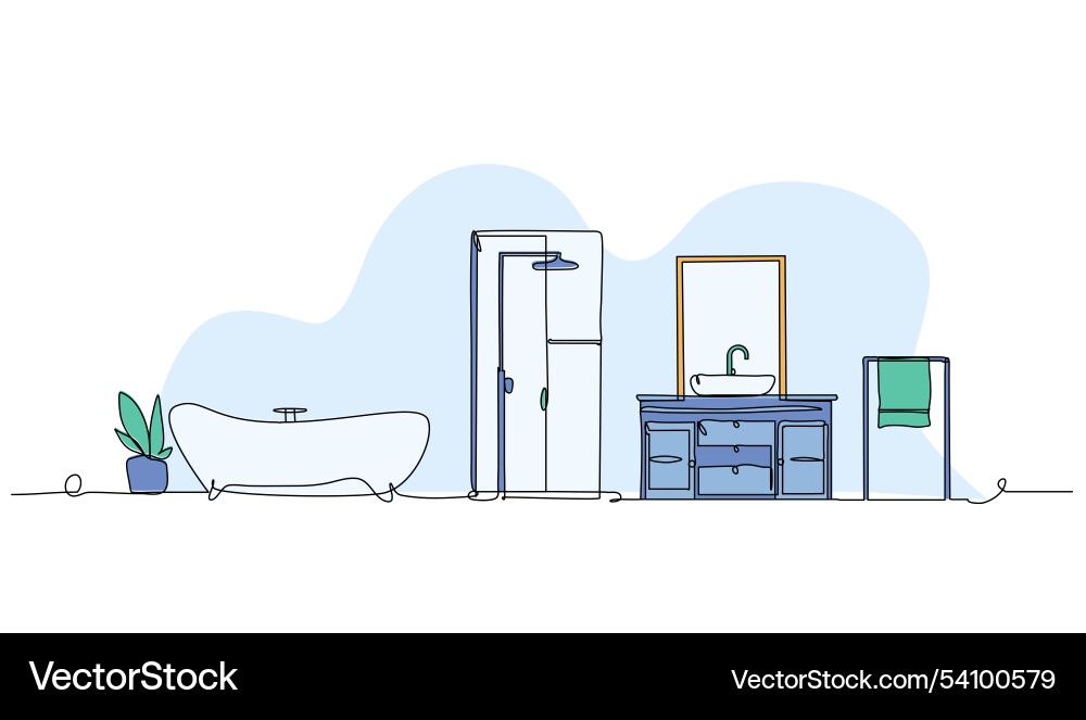 Bathroom interior modern flat Royalty Free Vector Image