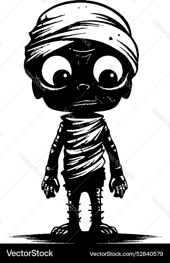 Classic cadaver cuddle cute mummy logo vintage Vector Image