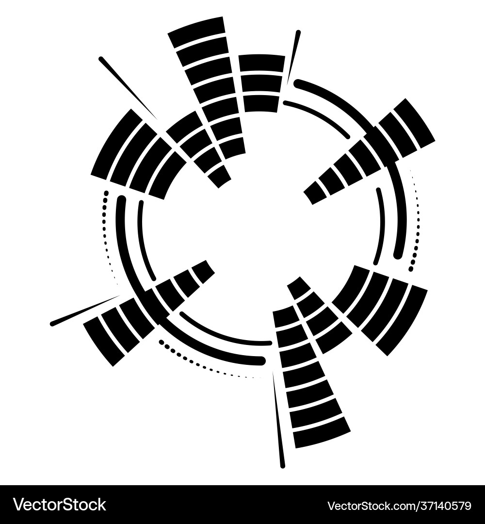 Geometric circular neon equalizer eq round audio Vector Image