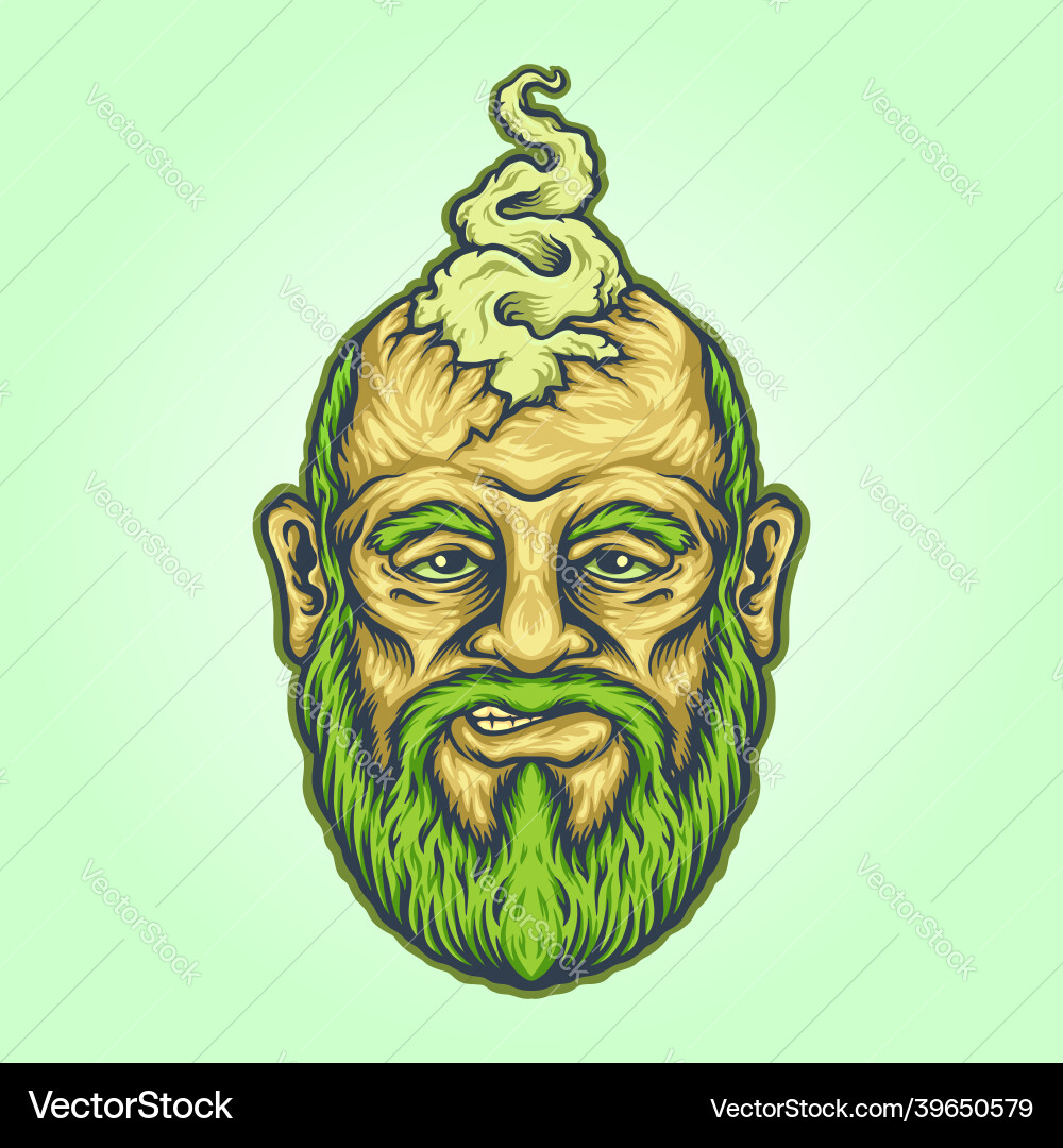 Head old vape mascot Royalty Free Vector Image