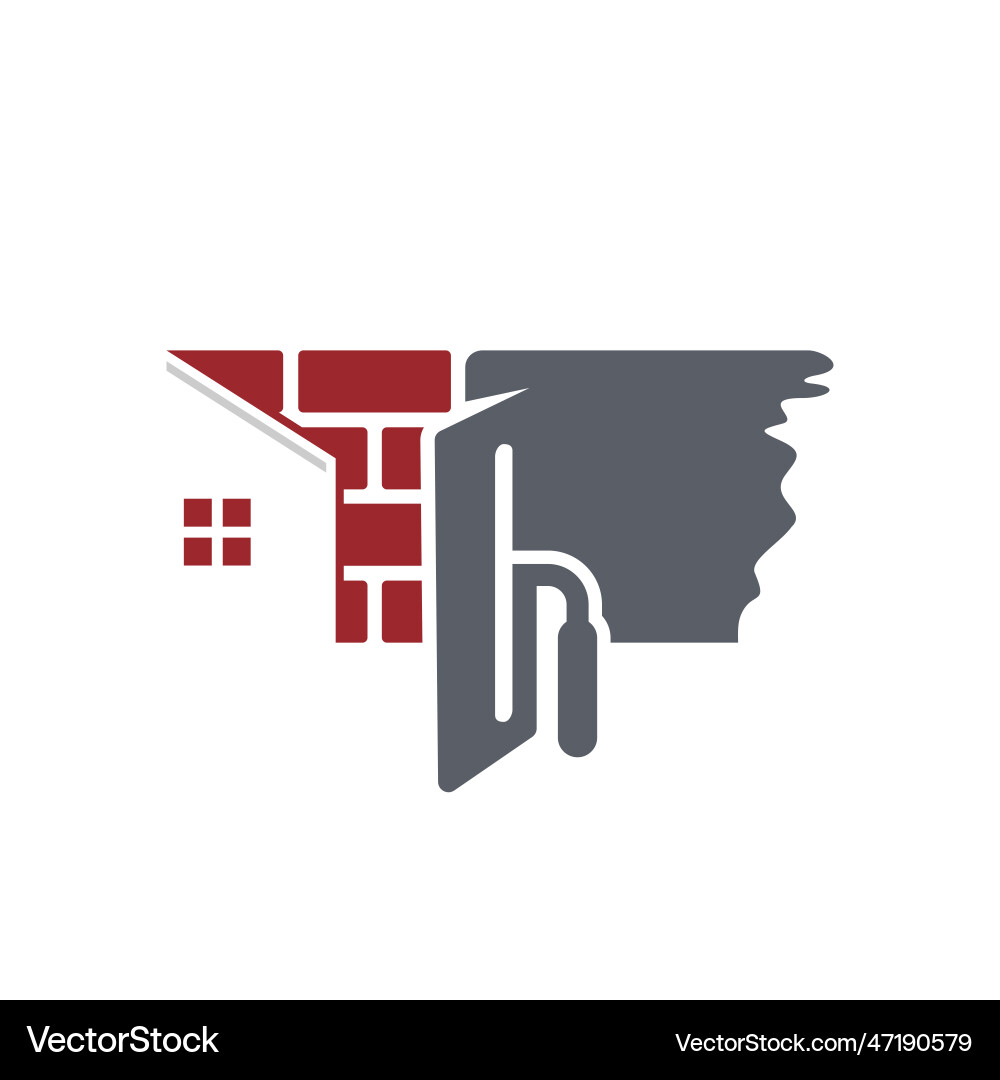 House plastering logo Royalty Free Vector Image