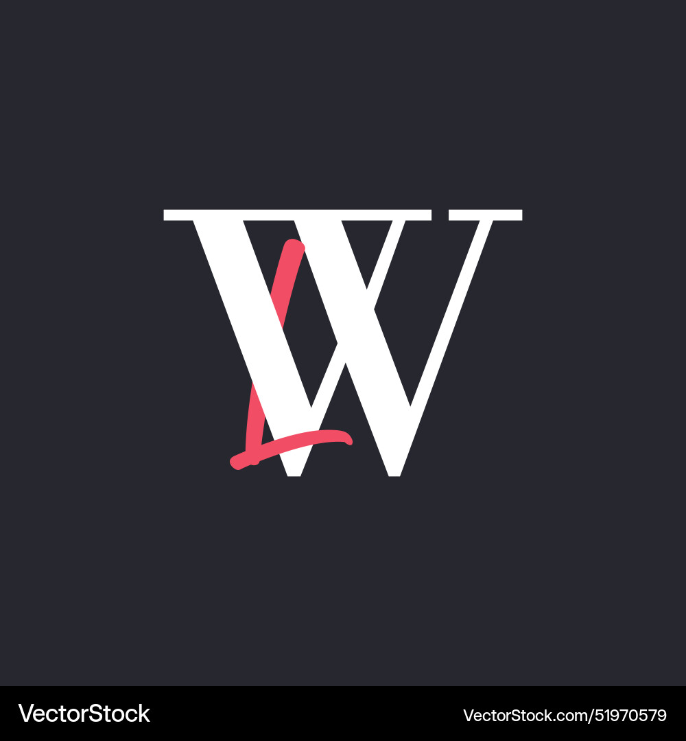 Letter wl logo perfectly blended initials Vector Image