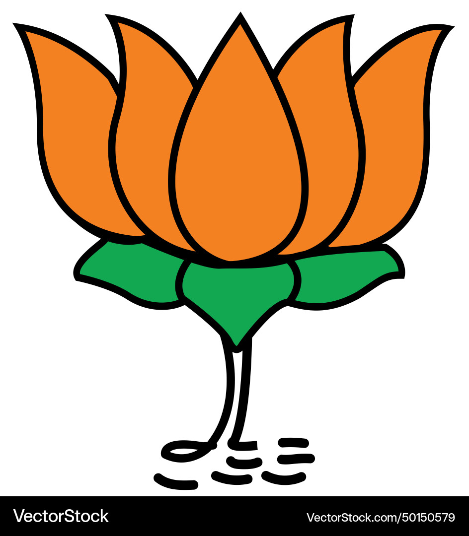 Lotus flower symbol political party sign bjp Vector Image