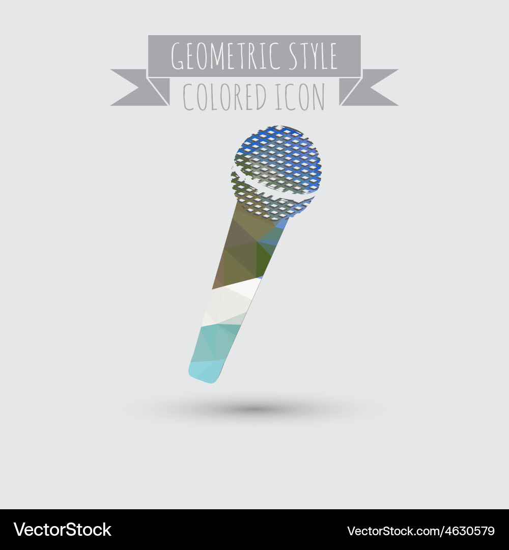 Microphone musical symbol singing pop sign Vector Image