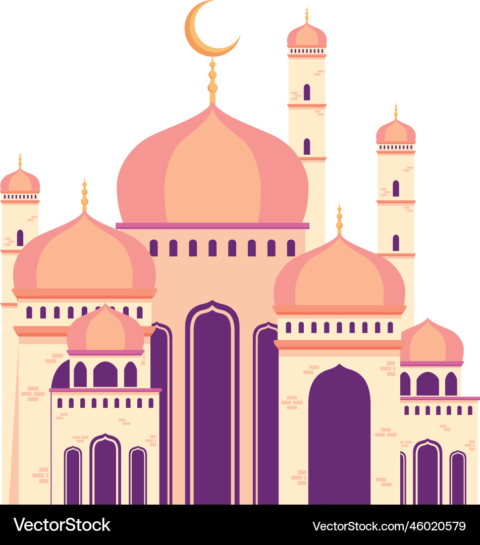 Muslim mosque temple Royalty Free Vector Image