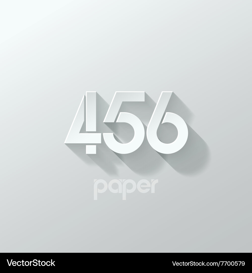 Number four 4 five 5 six 6 logo paper set Vector Image