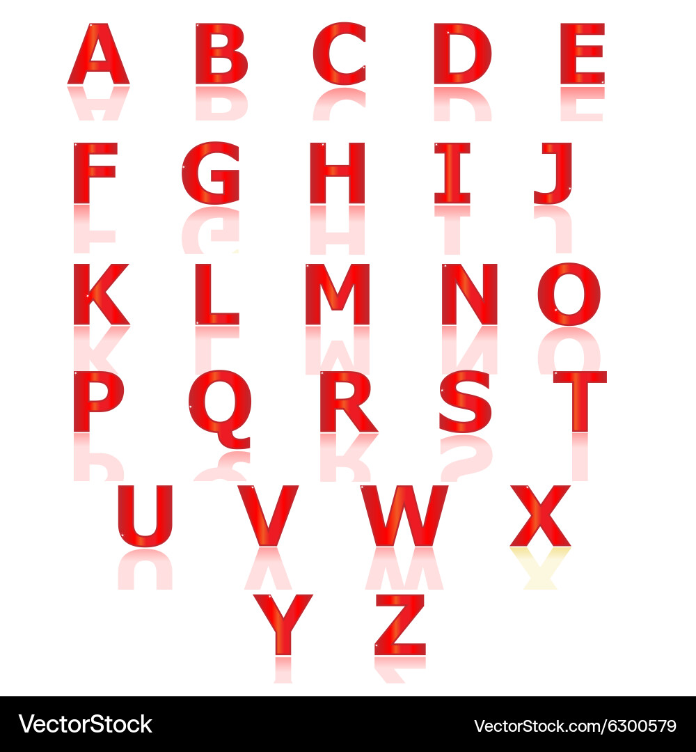 Red alphabet set a to z Royalty Free Vector Image