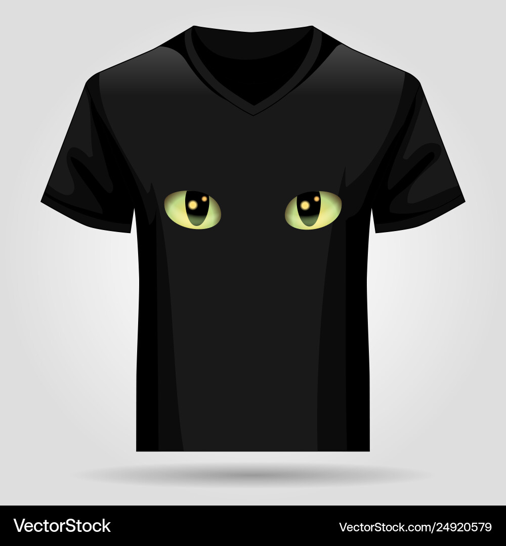 Shirt template with cats eyes Royalty Free Vector Image