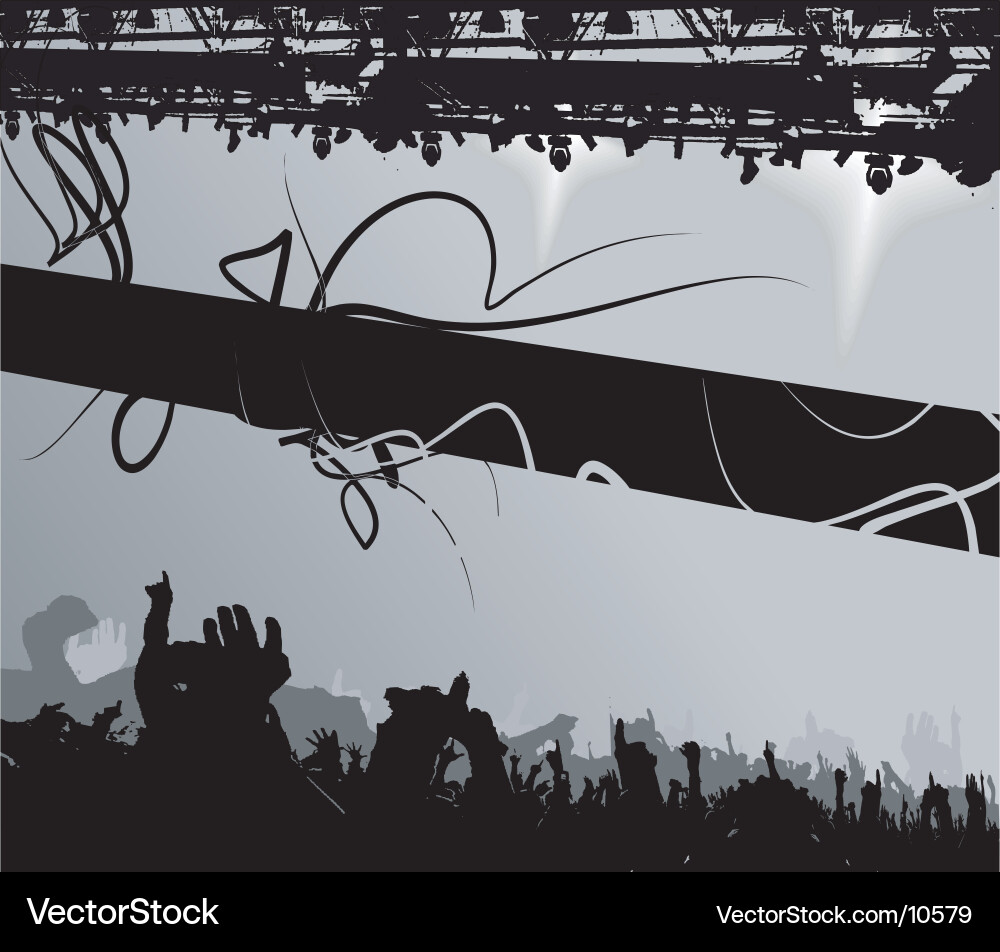 Show crowd silhouette banner Royalty Free Vector Image