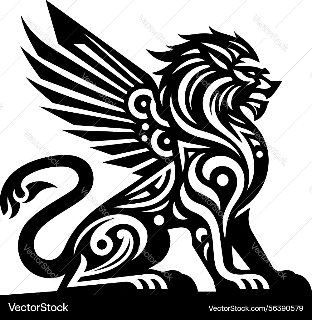 X-default tribal art style mythological creature Vector Image