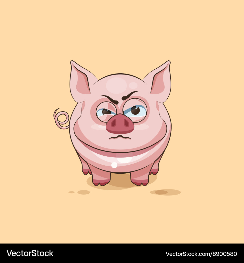 Angry Pig Sticker Emoji Royalty Free Vector Image