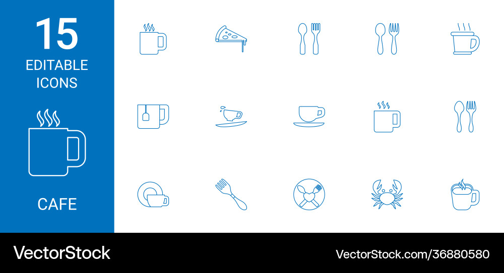 Cafe icons Royalty Free Vector Image - VectorStock