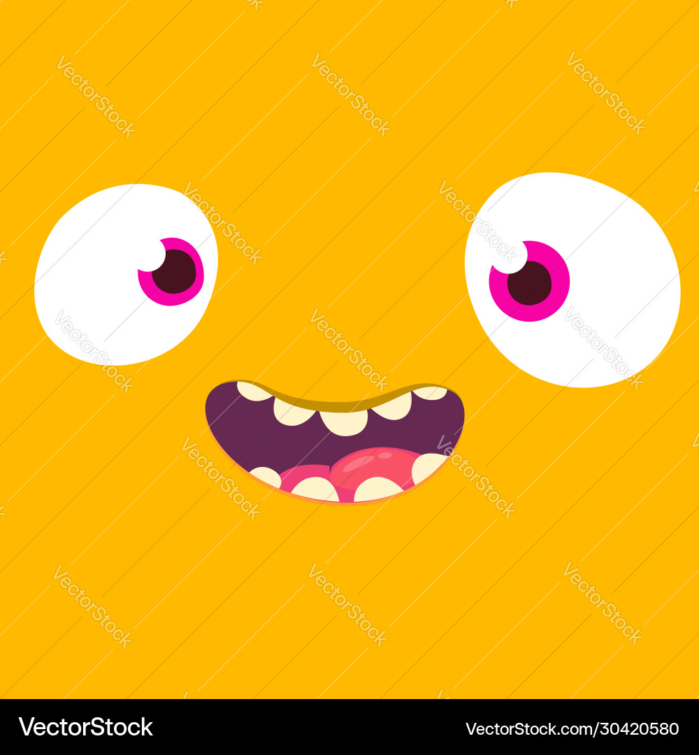 Cartoon monster face avatar halloween Royalty Free Vector