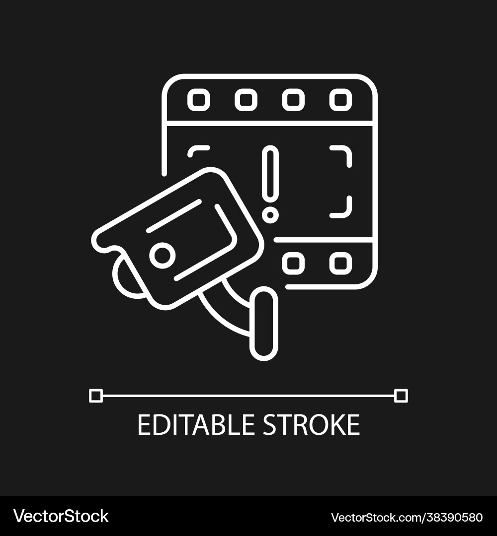 Cctv camera boon to investigation white linear Vector Image